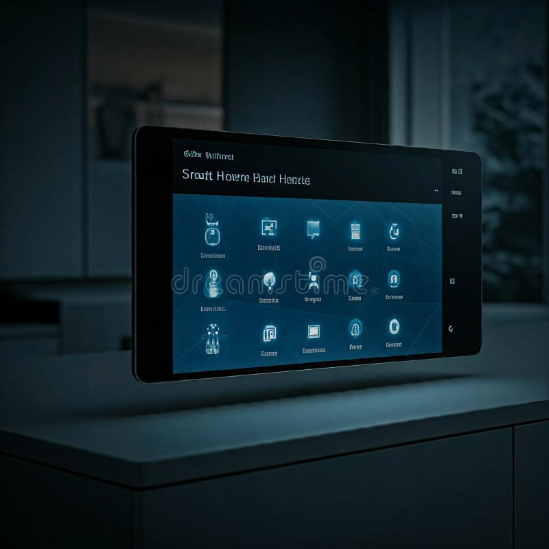 A Futuristic Smart Home Interface, Seamlessly Integrated into a Sleek ...