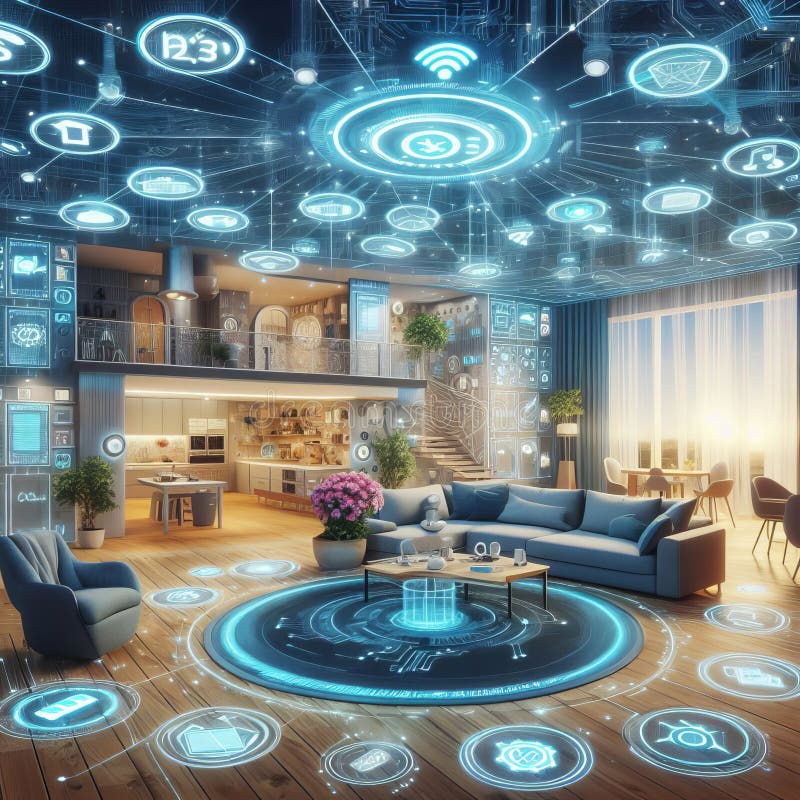 Futuristic Smart Home Interior Stock Photo - Image of design ...