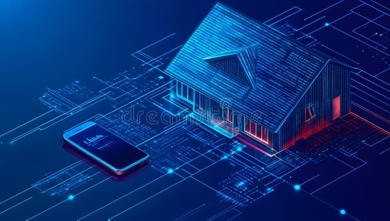 Futuristic Smart Home Technology Concept with Digital Interface and ...