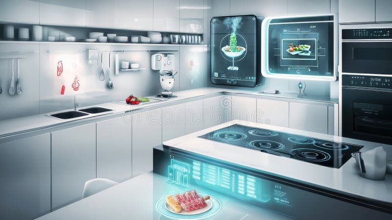 Futuristic Smart Kitchen: Culinary Innovation Meets Technology Stock ...