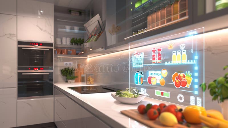 Futuristic Smart Kitchen with Digital Interface Digital and Technology ...