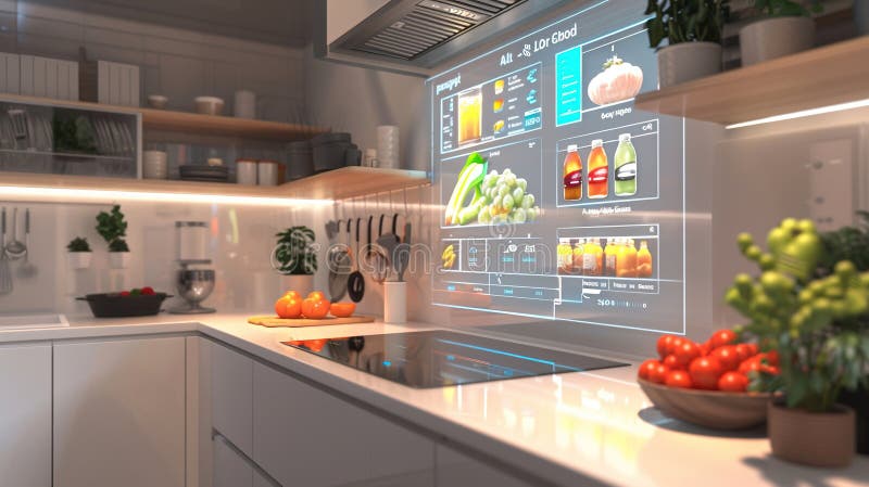 Futuristic Smart Kitchen with Digital Interface Digital and Technology ...