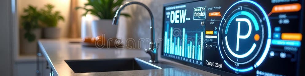 Futuristic Smart Kitchen with Interactive Digital Display for Enhanced ...