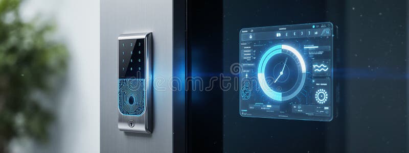 Futuristic Smart Lock with Advanced Interface Stock Illustration ...
