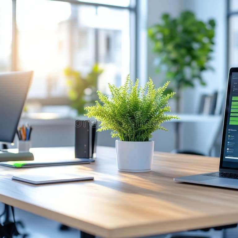 Futuristic Smart Office Design Utilizing AI for Energy Optimization Stock Illustration ...