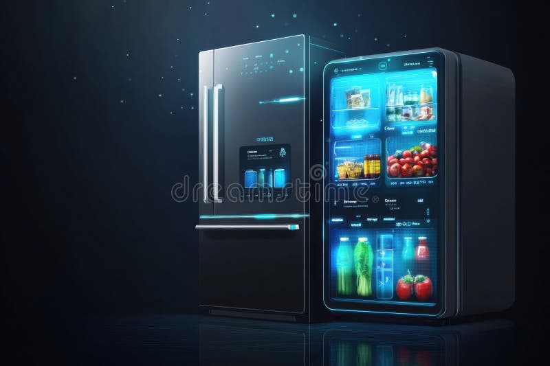 Futuristic Smart Refrigerator Design Featuring Built-in Grocery Order ...