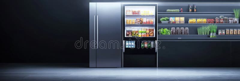 Futuristic Smart Refrigerator Design Featuring Built-in Grocery Order ...