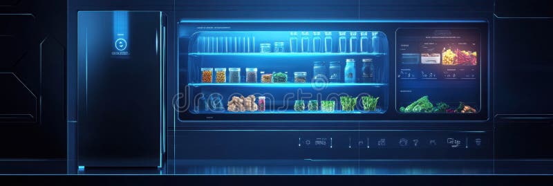 Futuristic Smart Refrigerator Equipped with Grocery Ordering Screen and ...