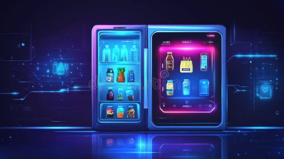 Futuristic Smart Refrigerator with Integrated Grocery Ordering System ...