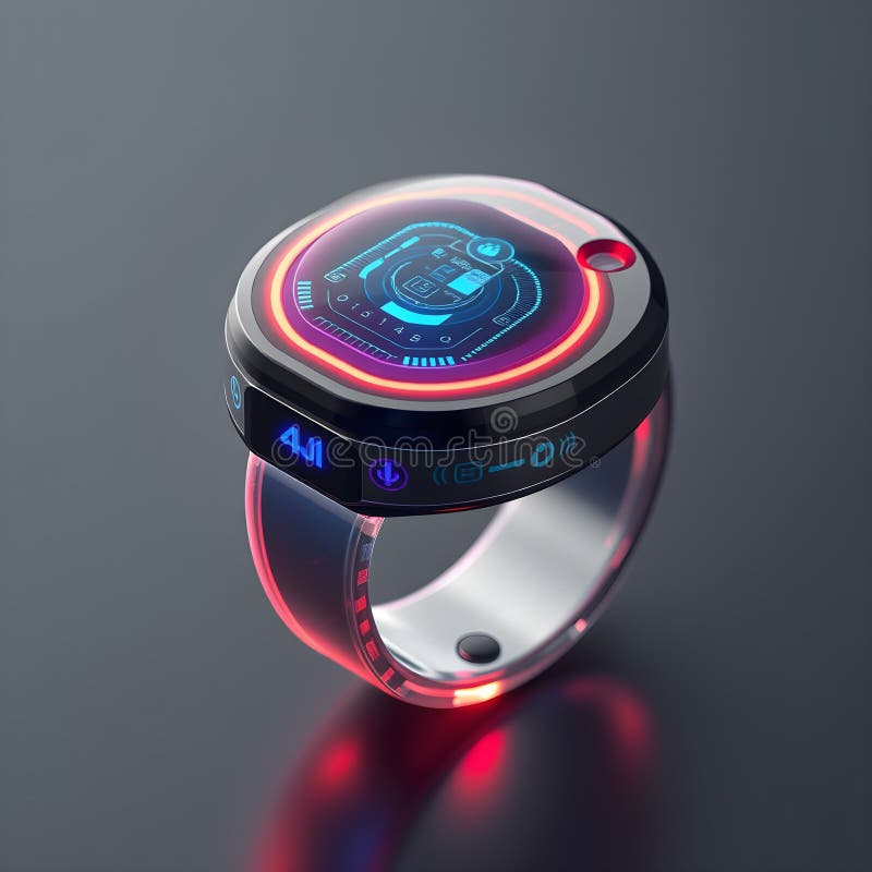 Futuristic Smart Ring Concept with Minimalist Design Stock Illustration ...