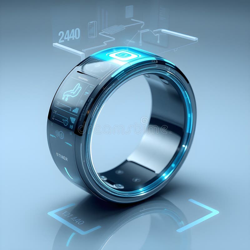 Futuristic Smart Ring Concept with Sleek Design and Advanced Features Stock Illustration ...