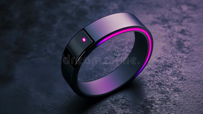Smart Ring Showing Progress Bar on Dark Background Stock Footage ...