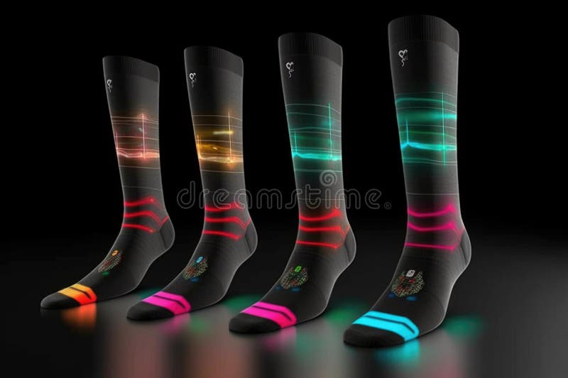 Futuristic Smart Socks with Pressure Sensors Stock Illustration ...