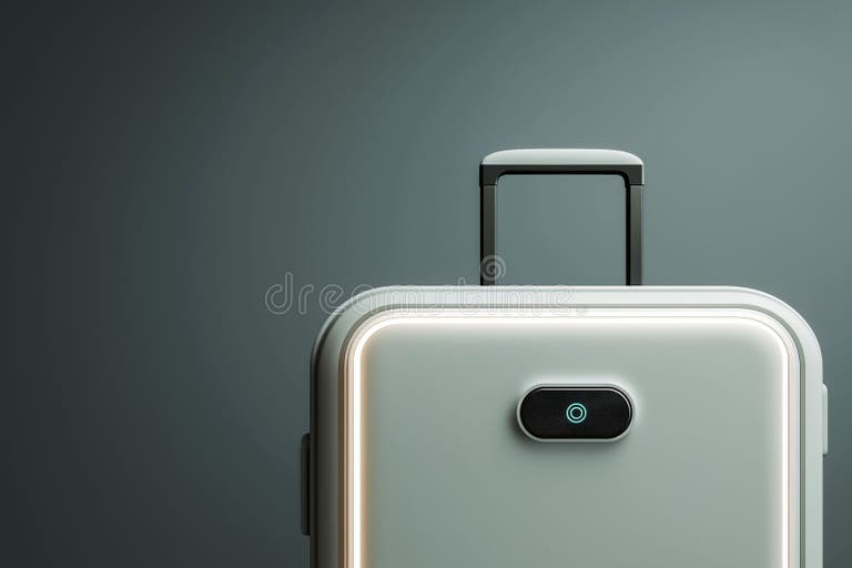 Futuristic Smart Suitcase with Glowing LED Trim and Control Button ...