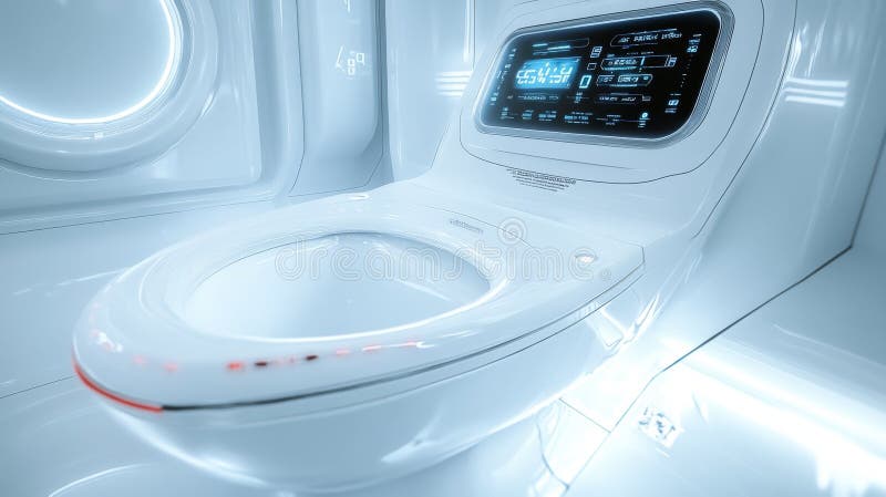 Futuristic Smart Toilet with Interactive Panel Stock Photo - Image of ...