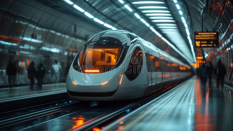 Futuristic Smart Train Operating on Urban Rail Network Showcasing ...