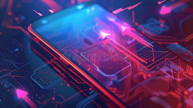 Futuristic Smartphone with Advanced Features and Technologies Stock ...