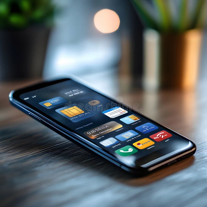 Futuristic Smartphone with Digital Payment Interface with Holographic ...