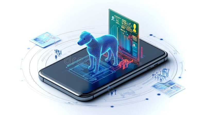 Futuristic Smartphone Displaying Augmented Reality Features with a ...