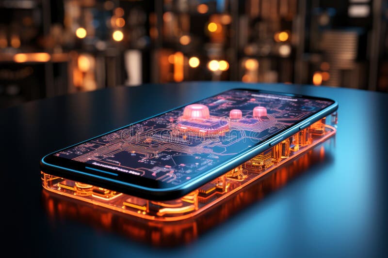 Futuristic Smartphone of the Future with Augmented Reality, Microchips ...