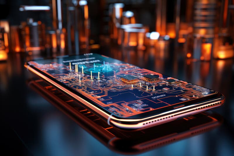 Futuristic Smartphone of the Future with Augmented Reality, Microchips ...