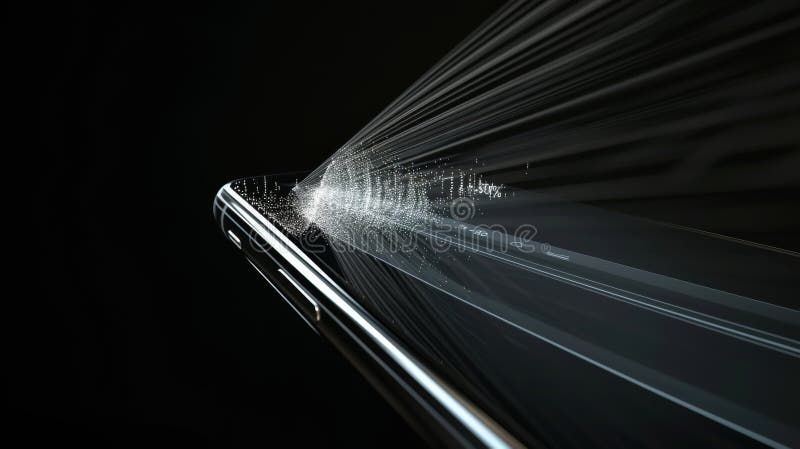 Futuristic Smartphone with Glowing Data Particles Stock Image - Image ...