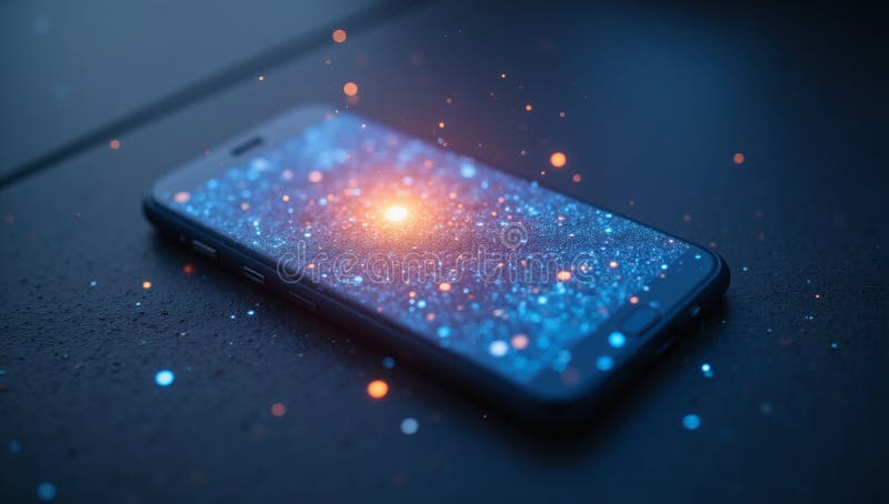 Futuristic Smartphone with Glowing Digital Particles, Advanced Mobile ...