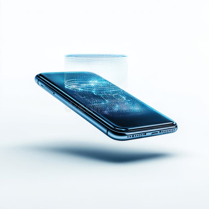Futuristic Smartphone with Holographic Display and Floating Design ...