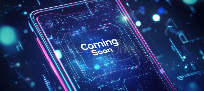 Futuristic Smartphone Launch Banner with Glowing Digital Interface ...