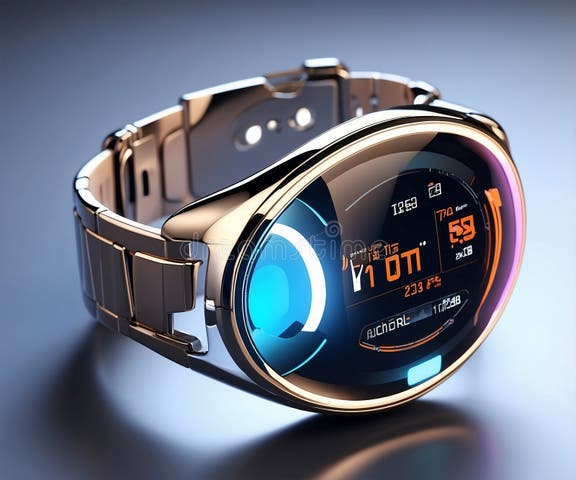 Futuristic Smartwatch Design with 3D Realistic Detailing Stock ...