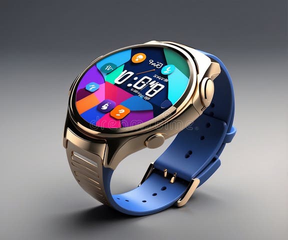 Futuristic Smartwatch Design with 3D Realistic Detailing Stock ...