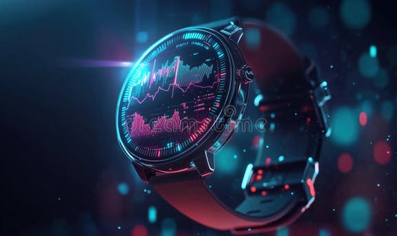 Futuristic Smartwatch with Digital Display, Sleek Design, Vibrant ...