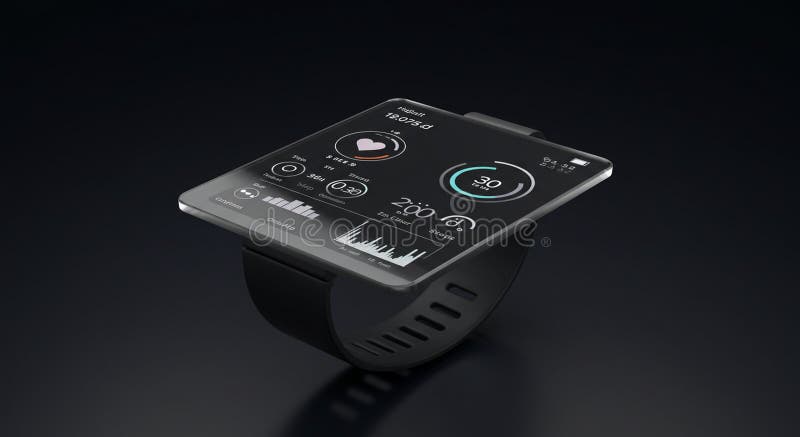 Futuristic Smartwatch Featuring a Large, Flat Rectangular Touchscreen ...