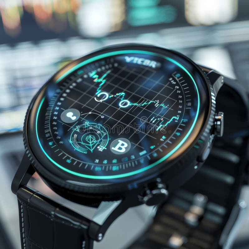 Futuristic Smartwatch Interface Stock Image - Image of graphs ...