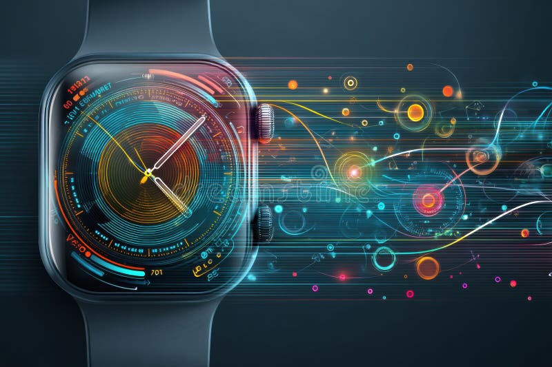 Futuristic Smartwatch Interface Concept with Colorful Motion Graphics ...