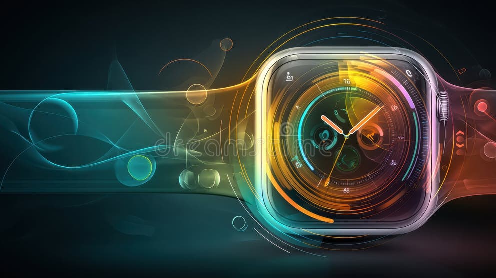 Futuristic Smartwatch Interface Concept Featuring Colorful Motion UI ...