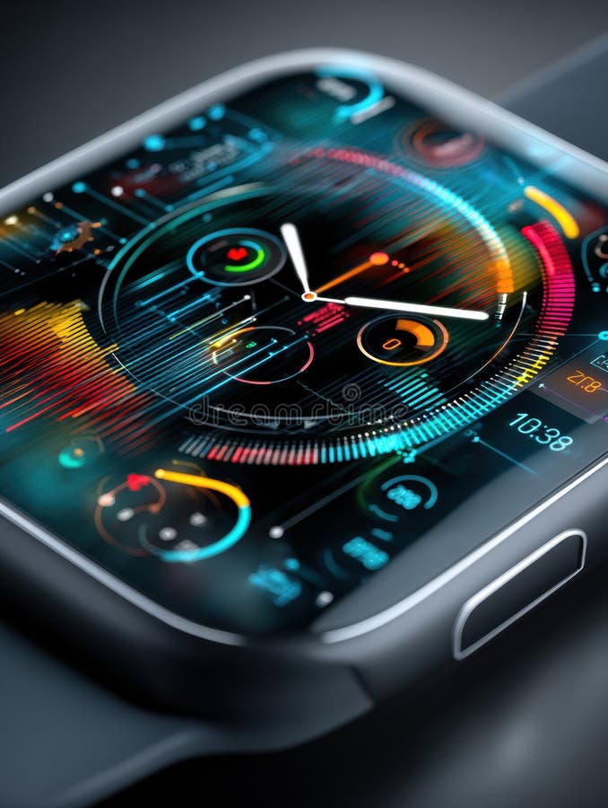 Futuristic Smartwatch Interface Concept Featuring Colorful Motion UI ...
