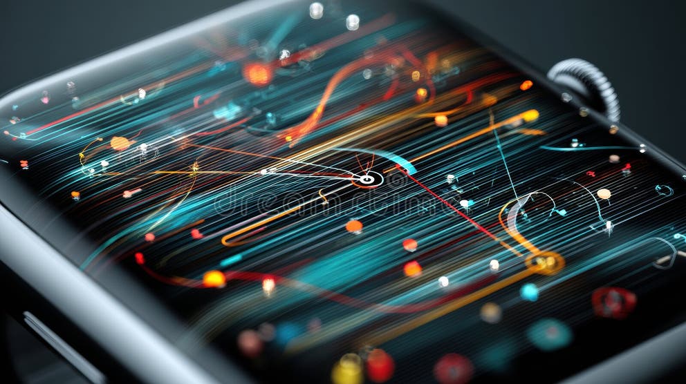 Futuristic Smartwatch Interface Concept Featuring Vibrant Motion ...