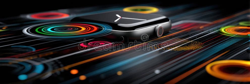 Futuristic Smartwatch Interface Concept Featuring Vibrant Motion UI and ...