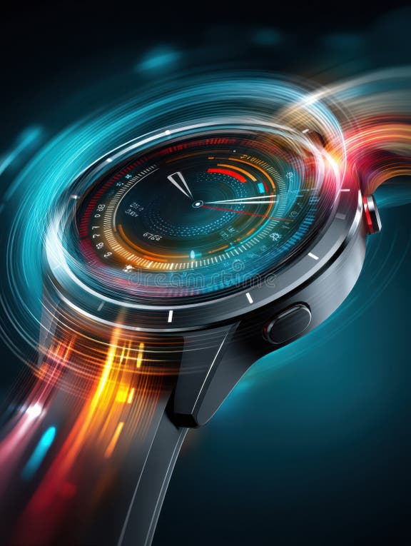Futuristic Smartwatch Interface Concept Showcasing Colorful Motion UI ...