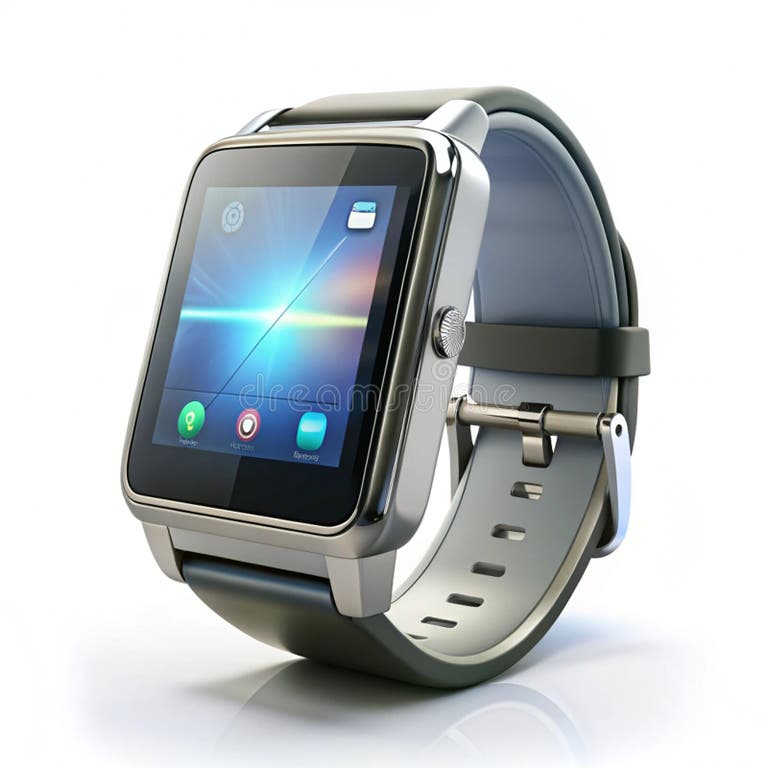Futuristic Smartwatch with Large Screen Stock Illustration ...
