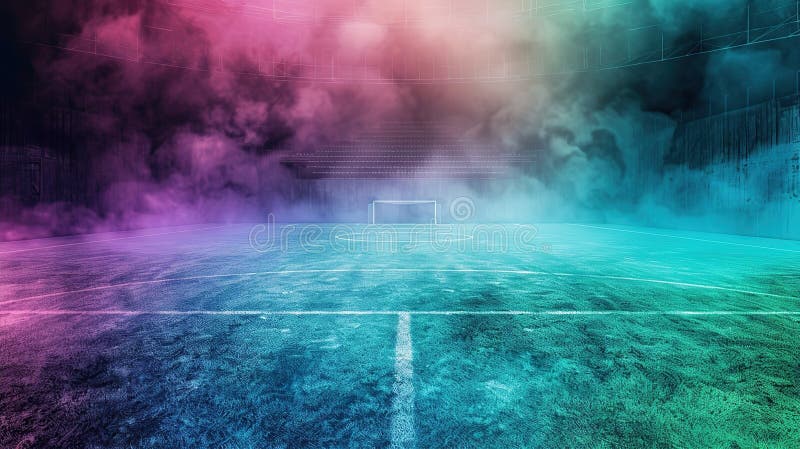 Futuristic Soccer Field stock illustration. Illustration of football ...