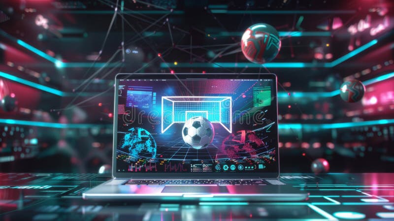 The Futuristic Soccer Laptop.AI Generated Image Stock Image - Image of ...