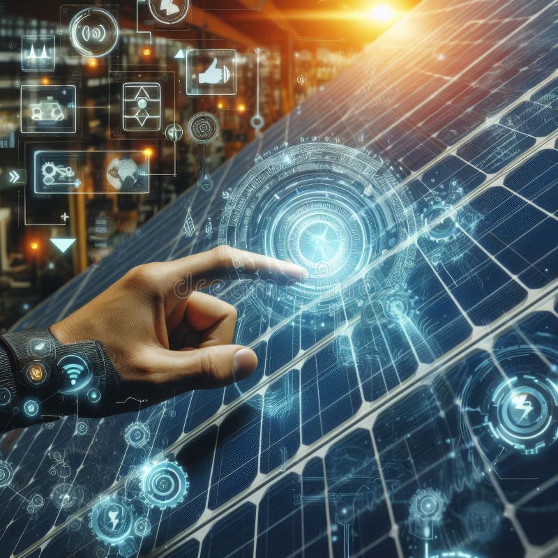 Futuristic Solar Energy Interface Stock Illustration - Illustration of ...
