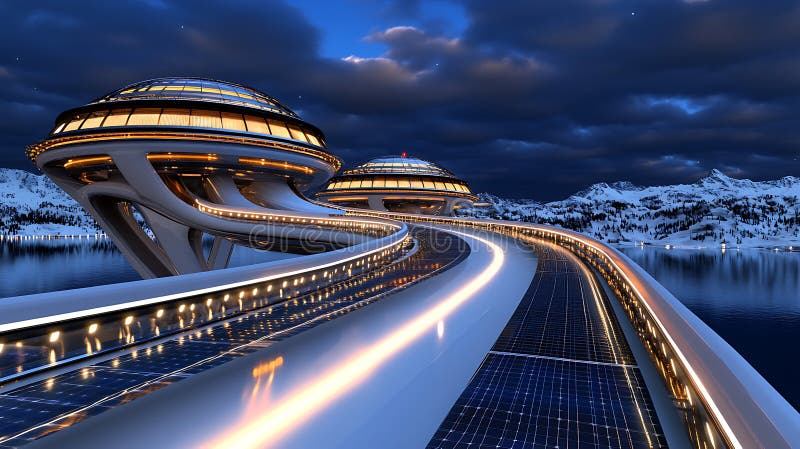 Futuristic Solar Farm Features Sleek, Dome Shaped Structures and ...