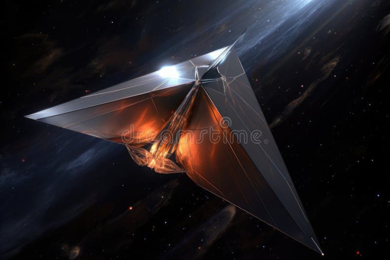 Futuristic Solar Sail Spacecraft Design in Deep Space Stock Image ...