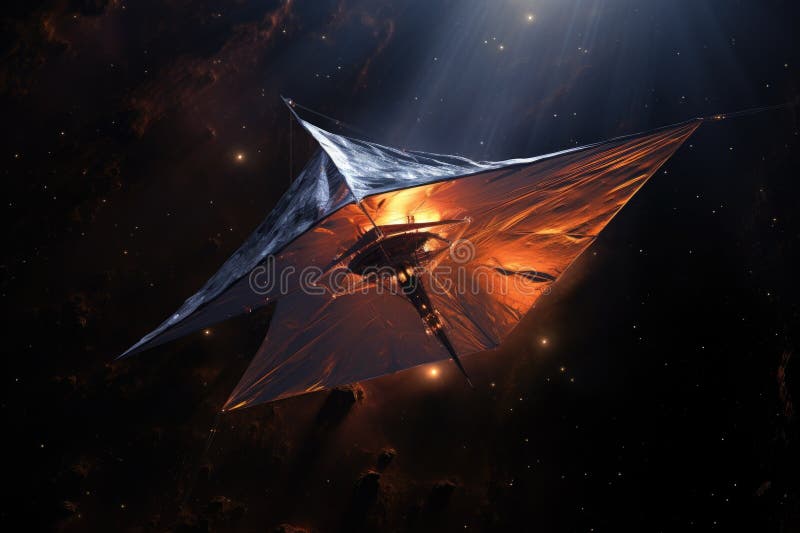 Futuristic Solar Sail Spacecraft Design in Deep Space Stock ...