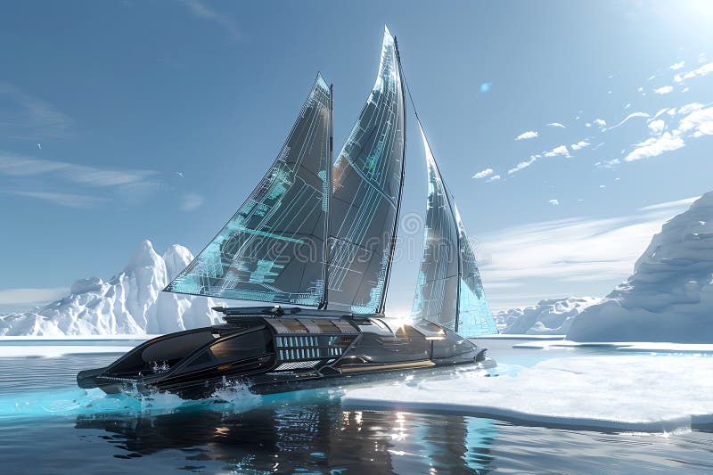 Solarpowered Sails Glides Stock Illustrations – 1 Solarpowered Sails ...