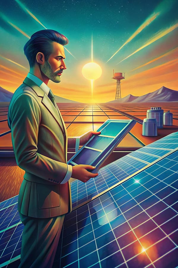 Futuristic Solar Technology Visionary Analyzing Renewable Energy ...