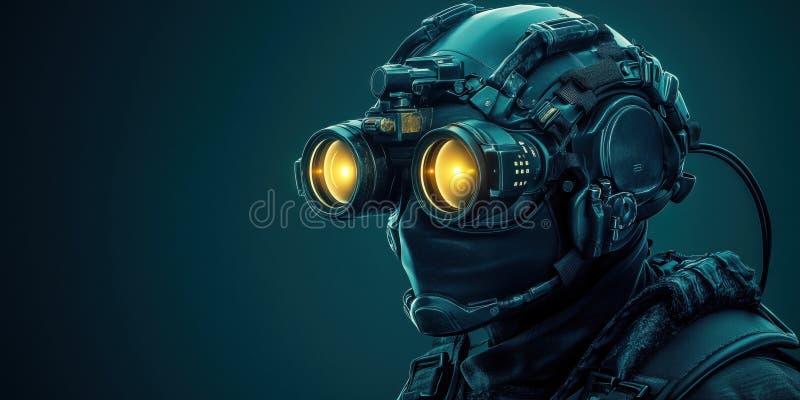Futuristic Soldier Advanced Night Vision Goggles Tactical Gear Stock ...